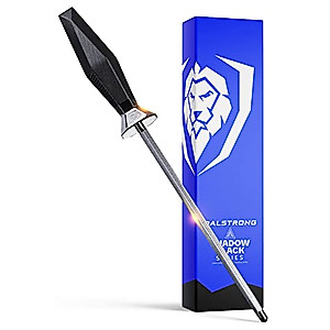 Dalstrong Honing Rod Steel - 9 inch - Shadow Black Series - Black Titanium Nitride Coated - High Carbon 7CR17MOV-X Vacuum Treated Steel - Scratch Free - NSF Certified