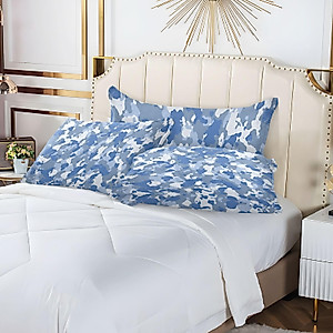 Blue Navy Camo Pillowcase for Hair and Skin Body Pillow Cover Long Body Pillow Pillowcase 20"X 54" Plush Pillow Case with Zipper for Men