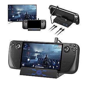 Steam Deck Docking Station,HDMI 2.0 4K@60HZ Steam Deck Dock with 4 USB-A 3.0 Port,Support PD 3.0 Full Speed Charging for Valve Steam Deck