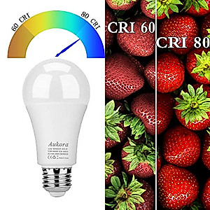 Aukora Dusk to Dawn Light Bulb 4 Pack, 12W (100-Watt Equivalent 1000lm) Smart Sensor Light Bulbs indoor E26/E27 6000K Daylight A19 Led outdoor Light Bulb for Porch Yard Garage Garden Patio(Cool White)