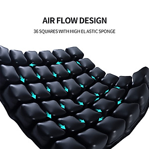 JILITEC Sponge Filled self Inflating Cushion,Air Inflatable Seat Cushion,Chair Cushions for Office Chair,Wheelchair Cushions, Car Seat Cushion,Adjustable Cushion,Non-Slip Hip Protector,16" x 16"