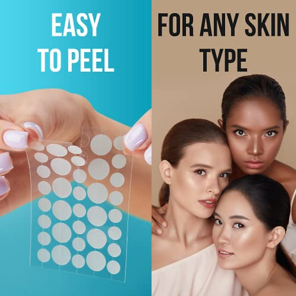 BRIGHTJUNGLE Pimple Patches for Face - Acne patches. Absorbing Cover, Invisible, Blemish Spot, Hydrocolloid, Skin Treatment, Facial Stickers, Two Sizes, Blends in with skin (144)