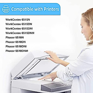 LAIPENG 5 Packs Compatible Toner Cartridges 6510 6515 for Xerox Phaser 6510 6510n 6510dn 6510dni 6510dnm WorkCentre 6515 6515n 6515dn 6515dni 6515dnm High Yield 5500 BK & 4300 Pages CMY