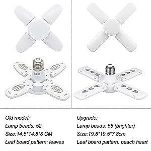 GoolRC 4 Pack LED Garage Lights, 48W 6000LM 6500K E27/B22 LED Garage Ceiling Lights with 4 Adjustable Panels for Garages, Workshop,Indoor, Outdoor