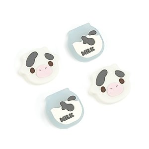 GeekShare Cute Silicone Joycon Thumb Grip Caps, Joystick Cover Compatible with Nintendo Switch/OLED/Switch Lite,4PCS - Dairy Cow