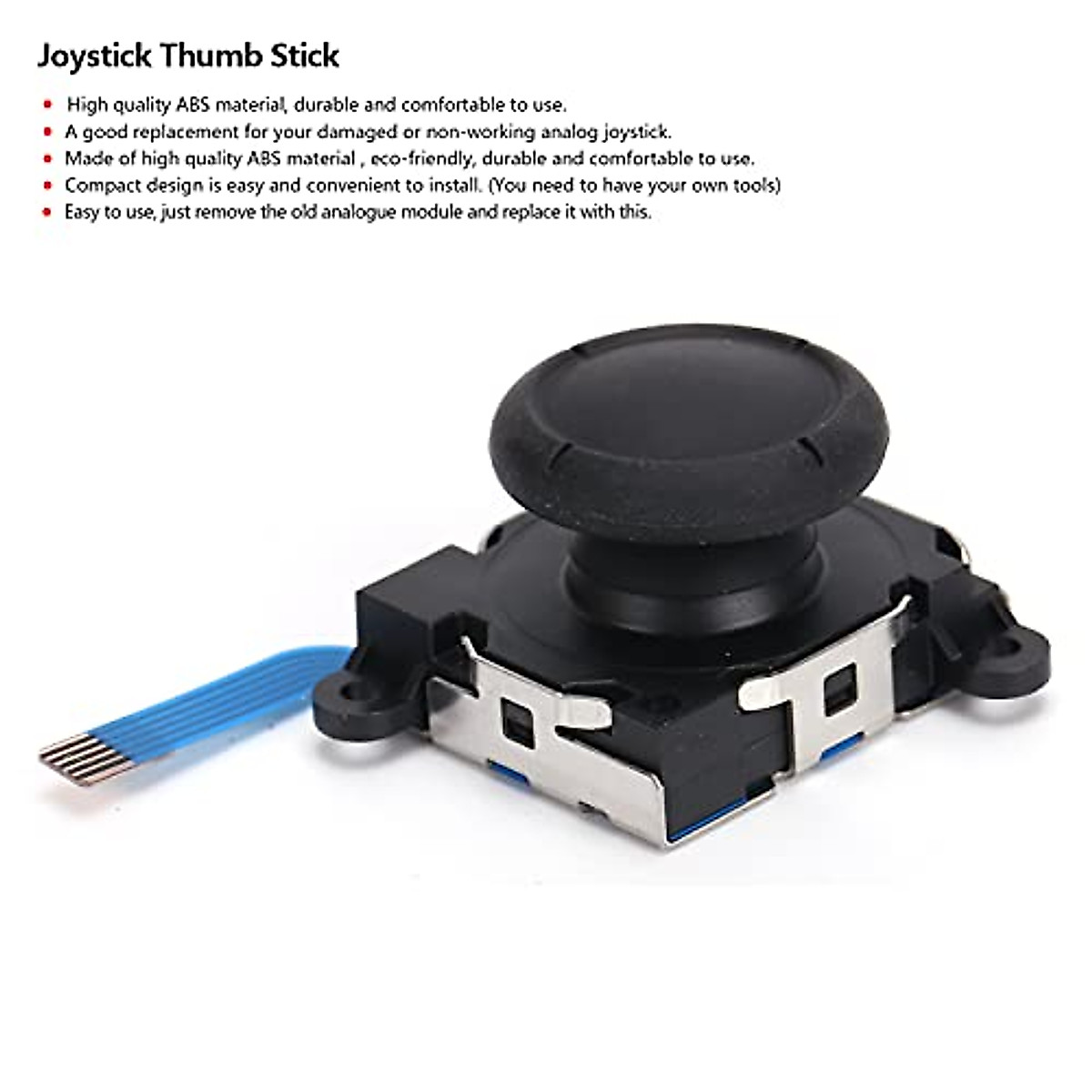 Joystick Button Module, Easy to Install Portable Lightweight Thumb Stick Comfortable for Switch Lite Controller(Black)
