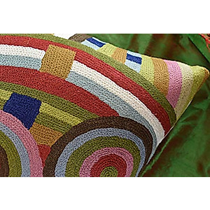 Kashmir Designs Hundertwasser Modern Pillow Cover | Beloved Gardens | Modern Outdoor Pillows | Abstract Couch Cushion| Modern Farmhouse Pillows | Mid Century Chair Cushions | Handmade Wool Size 18x18