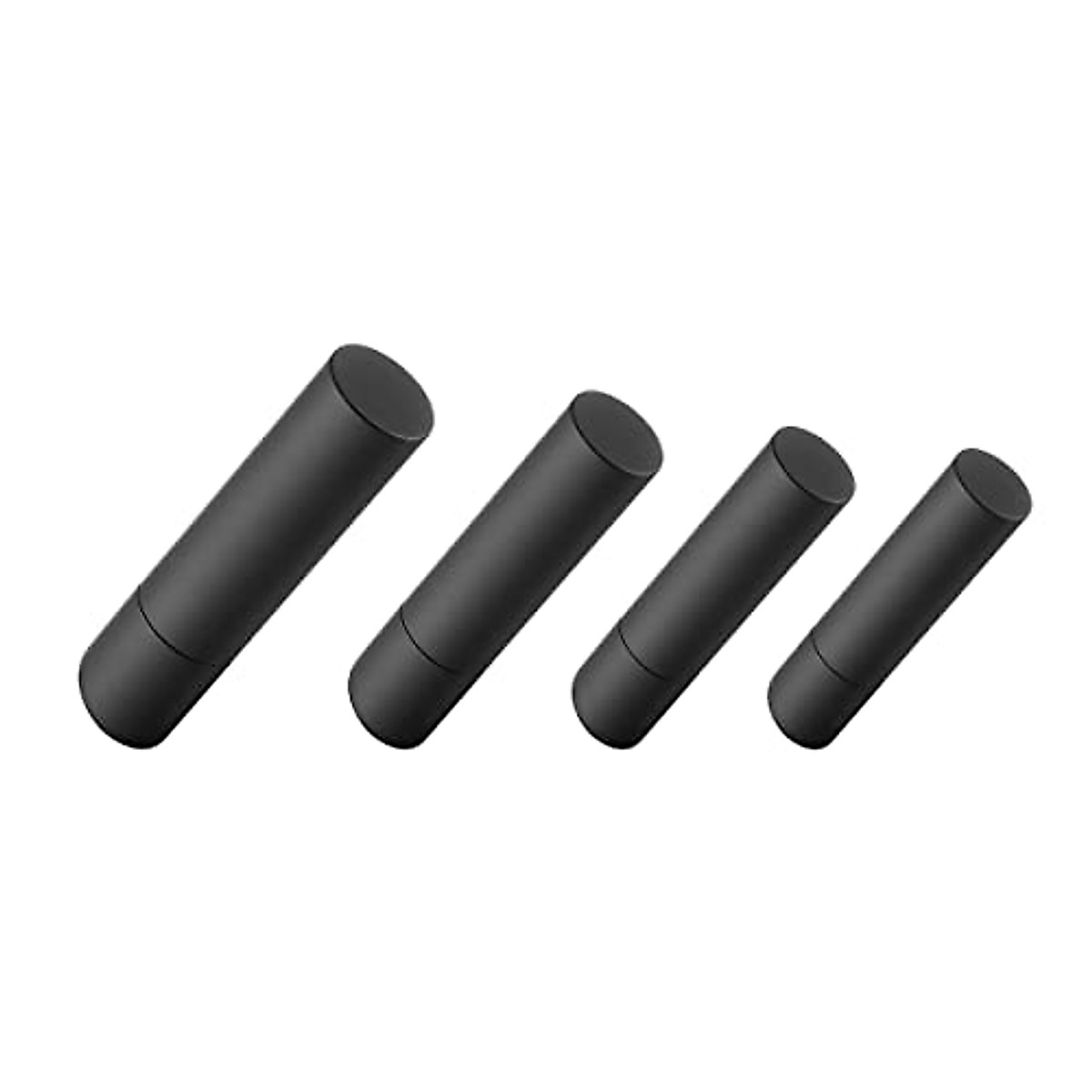 JQK Wall Hooks Black, 304 Stainless Steel Coat Hooks Wall Mounted for Robe Hat Clothes Hanger Towels, Matte Black 4 Pack, RH120-PB-P4