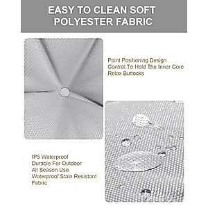 LCYY.JJ Outdoor Swing Cushions,Thicken 4'' Outdoor Bench Cushion 2-3 Seater with Backrest,Outdoor Porch Swing Cushions Placement with Ties, for Garden Recliner Seat Furniture Patio/light gray