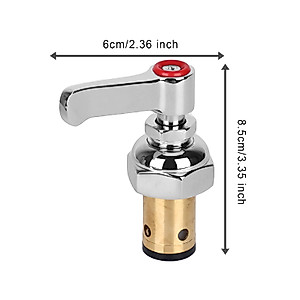 Hot Spindle Assembly for 002714-40 Eterna Valve Replacement, Hot Side Handle Stem Assembly Brass Replacement Sink Valve Commercial Faucet Parts for T&S