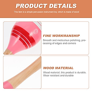 ERINGOGO Maracas 2 PCS Maracas Hand Painted, 8 Wooden Sand Hammer Rumba Shakers for Kids, Latin Hand Percussion Instrument, Noisemaker Party Favors Supplies