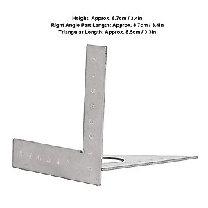 Square Layout Miter Triangular Ruler, Stainless Steel 90° 45° Mitre Angle Measuring Template Tool Carpenter's Layout Ruler Gauge