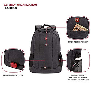 SwissGear Cecil 5505 Laptop Backpack, Charcoal, 18-Inch