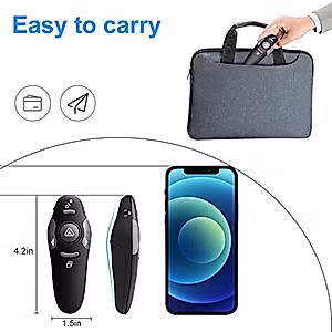 Wireless Presentation Clicker for PowerPoint Presentations, USB Dongle Wireless Presenter Remote with Laser Pointer Slide Clickers for Mac/Windows/Linux, Computer/Laptop, Google Slide/PPT/Keynote