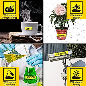 GREENCYCLE 4 Pack Black on Yellow Laminated Label Tape Compatible for Brother AZE 641 TZE 641 TZe641 TZe-641 3/4 inch 18mm 26.2 ft for PT-H300 PT-P700 PT-D600 PT-D400 Labeling Maker