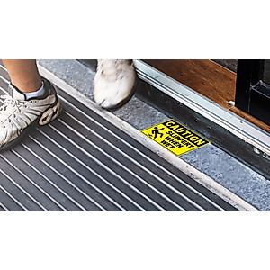 Caution Slippery When Wet Sign - 4 x 6 Wet Floor Signs 3 Pack - Wall Caution Stickers Wet Floor Sign - Wet Floor Signs Commercial