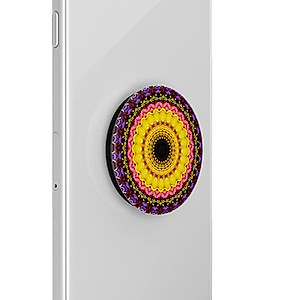 PopSockets PopGrip: Phone Grip and Phone Stand, Collapsible, Swappable Top (Lantana Warp)