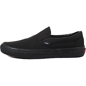 Vans - Unisex Adult Classic Slip-On Shoes in Black/Black, Size: 7 D(M) US Mens / 8.5 B(M) US Womens, Color: Black/Black