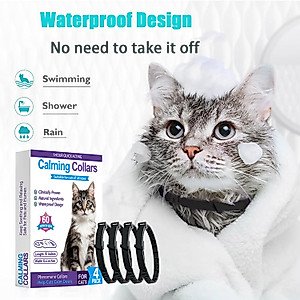 Calming Collar for Cats,Pheromone Collar for Cats, Cat Anxiety Relief for 60 Days,Adjustable, Water-Resistant & Breakaway Calming Collar Make Cat Relaxed 4 Pack