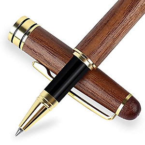 BEILUNER Luxury Walnut Ballpoint Pen Writing Set - Elegant Fancy Nice Gift Pen Set for Signature Executive Business Office Supplies - Gift Boxed with Extra Refills (Black)