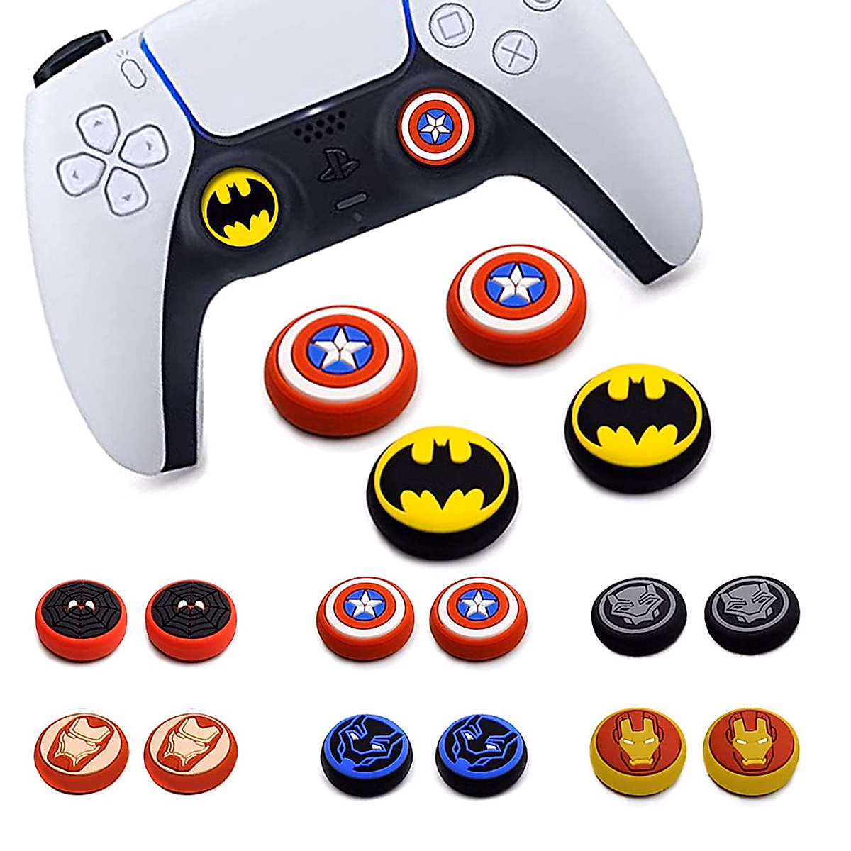 4Pcs Analog Thumb Grip Stick Cover, Wireless Controllers Game Remote Joystick Cap, Fantastic Non-Slip Silicone Handle Protection Cover for PS5/PS4/Xbox/360/Nintendo Switch PRO (C)