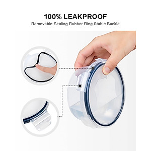 FOOYOO 32 Piece Food Storage Container with Lids (16 Containers + 16 Lids) - Plastic Food Containers with Lid, Airtight Leak Proof Snap Lock Lids, BPA Free Storage Containers with Lids