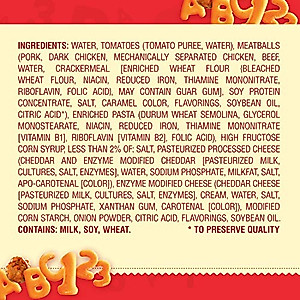 Chef Boyardee Mini ABC's and 123's with Meatballs, Microwave Food, 7.5 OZ Microwavable Bowl (12 Bowls)