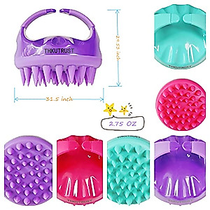 THKUTRUST Pet Brush, For Grooming,Shedding hair, Bathing, and Massaging .Non-Toxic, Easy to Clean, Round-Shaped (Purple)