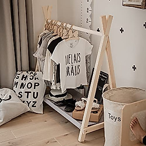 Children wardrobe, Montessori Teepee Style Clothing Rack with Storage, Shop display rack