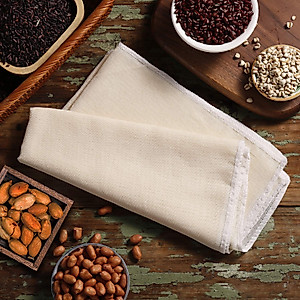 XelNaga 5 Pack Muslin Cloths Reusable for Straining, 100% Unbleached Pure Cotton Cheesecloth, Soft Square Cheese Clothes Weave Fabric Filter for Cooking, Baking (50 x 50 cm Food Strainer Cloth)