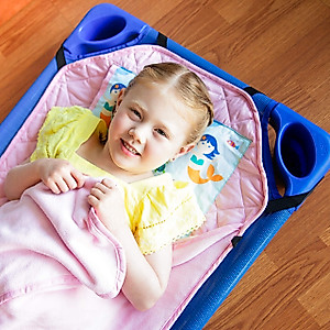 Wildkin 12 Inch Kids Backpack with Modern Nap Mat (Mermaids)