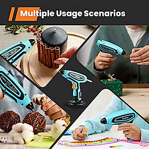 Cordless Dripless Glue Gun, GoGonova Auto Gluing Out 15s Fast Preheating Glue Gun, 5Ah USB-C Rechargeable Hot Glue Gun Kit with 25 Pcs Premium Mini Glue Sticks, Smart Power-Off