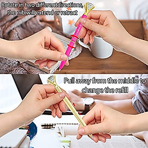 Up to 100 Personalized Diamond Pens Bulk with Name,Custom Imprint Ballpoint Pen Engraved Business Logo Text Message,Customized Gift for Women Men Graduation Birthday Office Commercial-20PCS Rose Gold