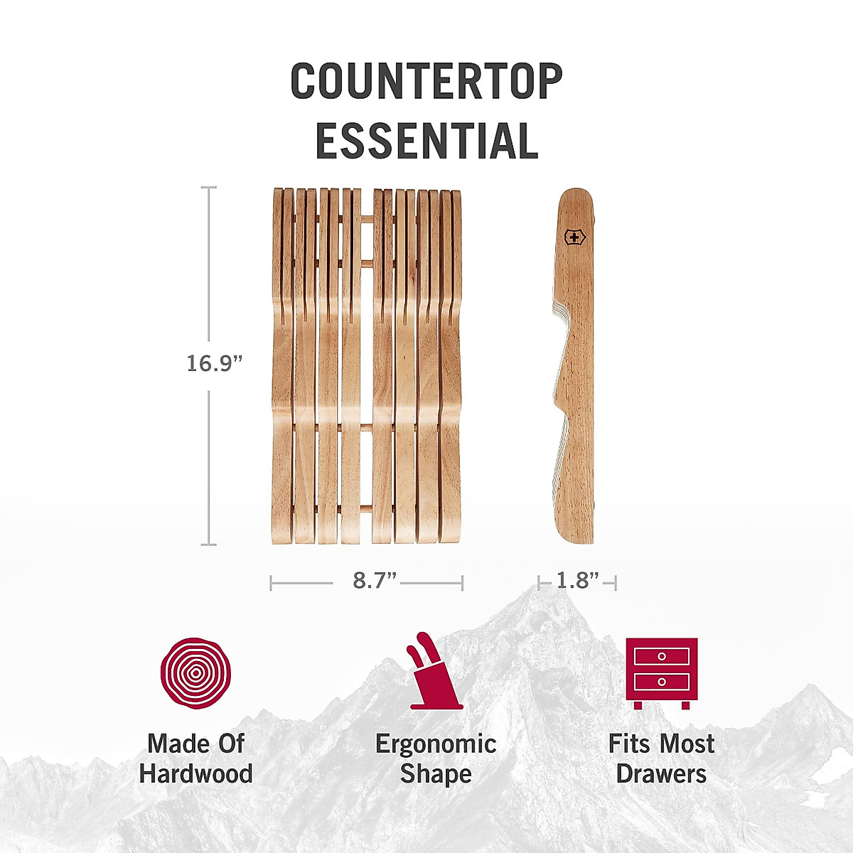 Victorinox Accessories Storage 14-Slot In-Drawer Tray in Natural Wood