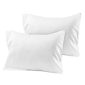 Travel Pillowcase 12X16 500 Thread Count Egyptian Cotton Set of 2 Toddler Pillowcase with Zipper Closer White Solid with 100% Egyptian Cotton (Toddler Travel 12x16 Zipper, White Solid)