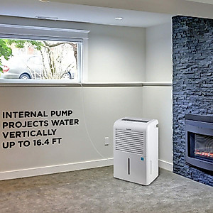 Ivation 4,500 Sq Ft Smart Wi-Fi Energy Star Dehumidifier with App, Continuous Drain Hose Connector, Programmable Humidity, 2.25 Gal Reservoir for Medium and Large Rooms (4,500 Sq Ft With Pump)