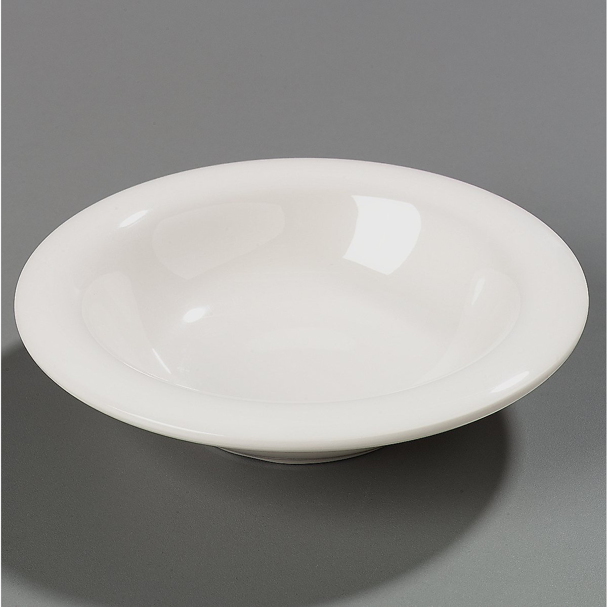 Carlisle FoodService Products Sierrus Reusable Plastic Bowl with Rim for Buffets, Restaurants, and Home, Melamine, 8 Ounces, Bone, (Pack of 48)