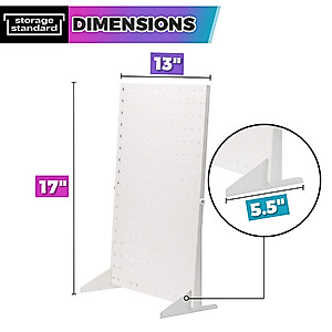 Pegboard Display Stand for Craft Shows & Fairs - Metal Store Display for Selling Accessories, Earring, Jewelry, Pin Display Stands for Retail Stores, Vendors & Events - 17" x 13” Designer White