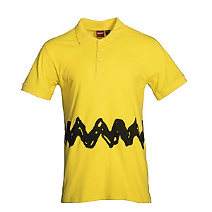 Mad Engine Peanuts Charlie Brown Zig Zag Yellow Shirt Halloween Costume Cosplay