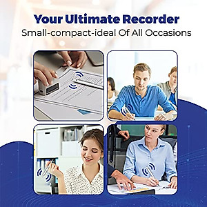 Audio Recording Voice Recording Device - Audio Recordings - 1 Click Operation - Portable USB Playback - 16GB Storage - 400 Hours of Audio - Voice Recorder for Lectures and Meetings