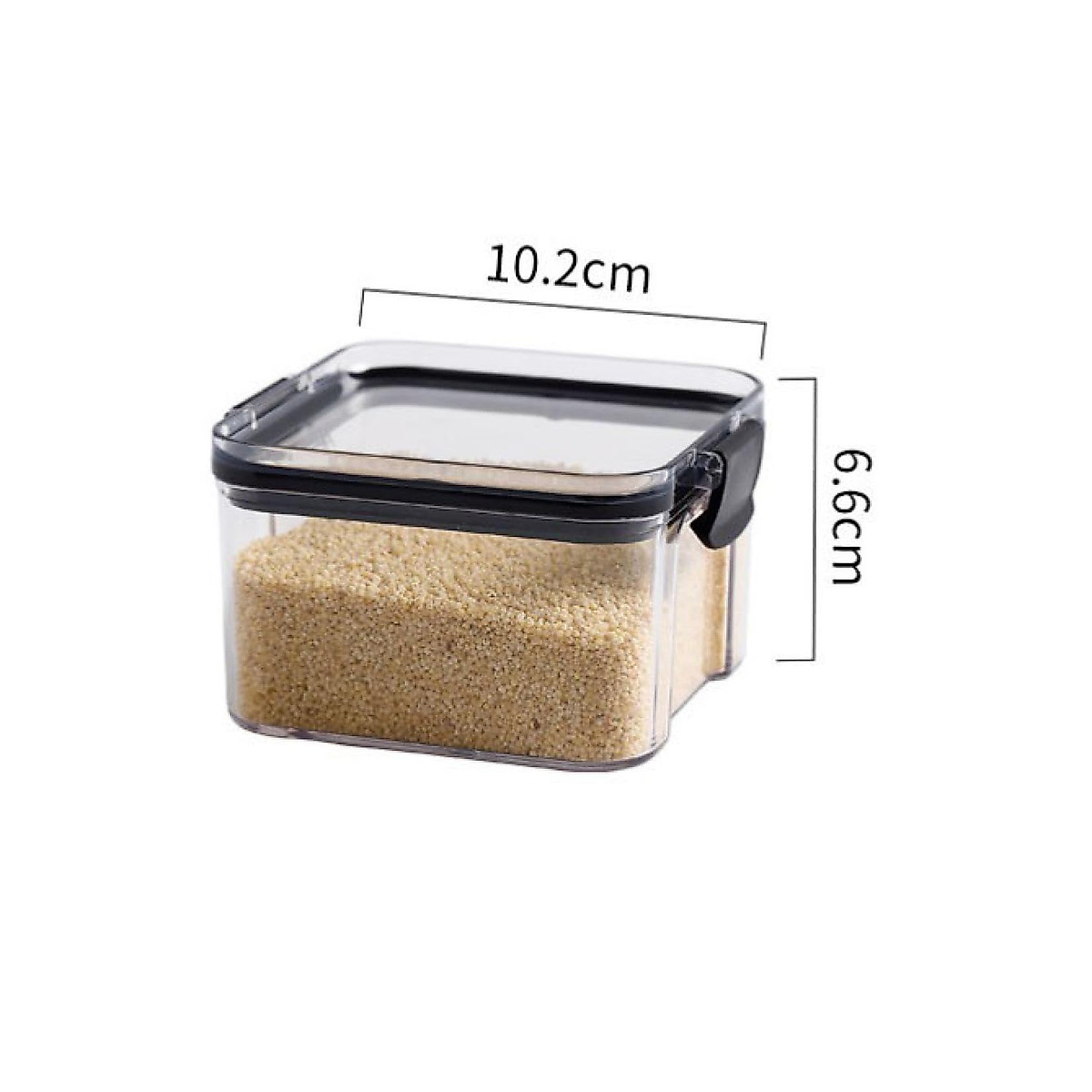 Generic Airtight Food Storage Container with Lid Plastic Kitchen Pantry Organizers and Storage Container for Cereal Flour Sugar Dry Food (small), clear