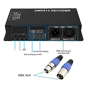 High Power Dmx Led Decoder Controller Led DMX 512 Dimmer Driver DC12V-24V for led rgb strip or lights (3 Channel(with digital display))