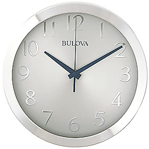 Bulova C4844 Winston Wall Clock, Pack of 1, Silver