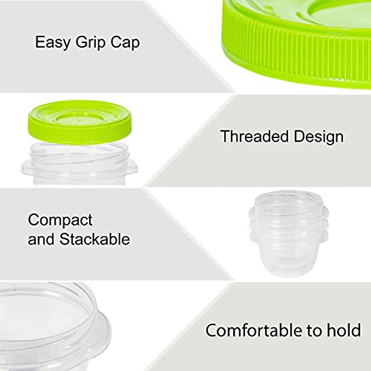 ARNO Twist Top Food Deli Containers Screw And Seal 8.5 OZ Set of 3 BPA Free