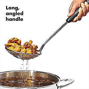 OXO Good Grips Stainless Steel Spider Scoop & Strain Skimmer,Black