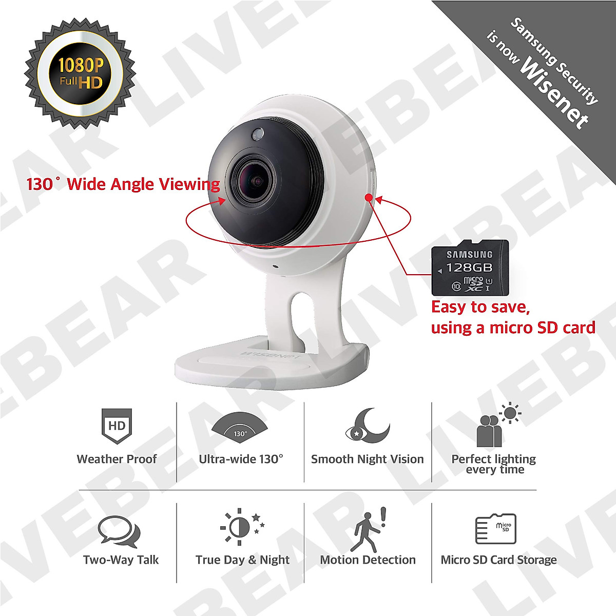 SNH-C6417BN - Samsung Wisenet SmartCam 1080p Full HD Wi-Fi Camera
