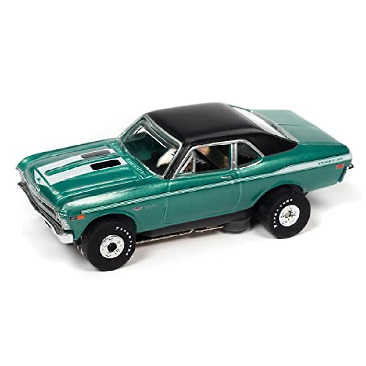 Auto World Thunderjet OK Used Cars 1969 Chevrolet Nova SS (Green) HO Scale Slot Car