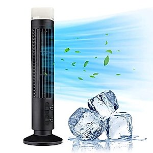 Ongmies Tower Fan Cooling Standing Fan for Bedroom Home, Personal Portable Mini Small USB Fans, Electric Quiet Bladeless Desk Table Fan, Vertical Air Conditioner, 2 Mode Air Cooler (Black)