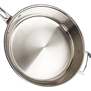 Viking Culinary 3-Ply Stainless Steel Hammered Copper Clad Cookware Set, 10 Piece, Oven Safe, Works on Electronic, Ceramic, and Gas Cooktops