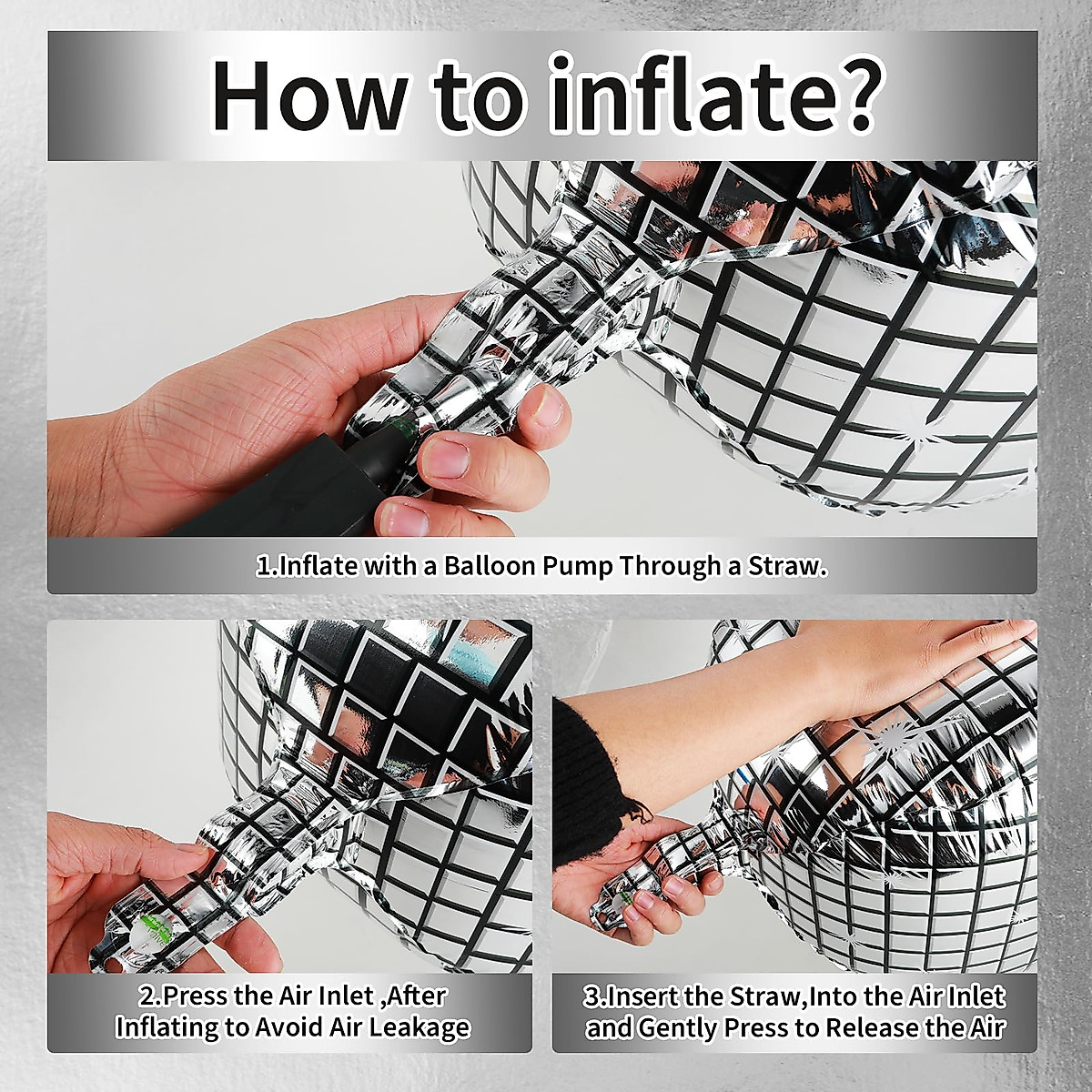 DSLSQD 15 Pieces Last Disco Balloons, Silver Last Disco Balloons 16 Inch Disco Letters and 22 Inch Disco Ball Balloons Last Disco Bachelorette Party Decorations Bridal Shower Party Supplies